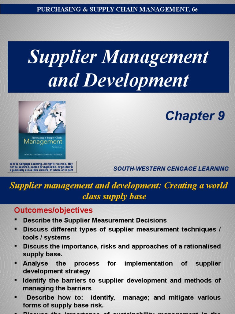 Supplier Management and Development Guide | PDF | Supply Chain | Supply ...