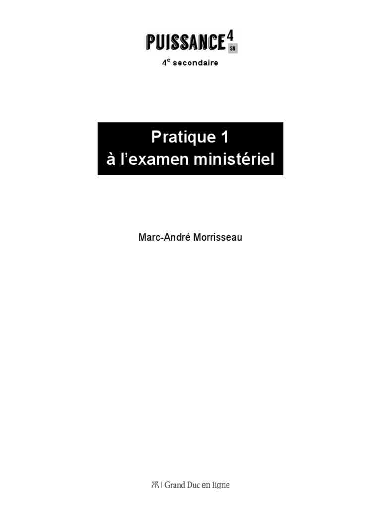 Pratique examen mathématique SN 4 | PDF | Méthodes et références ...