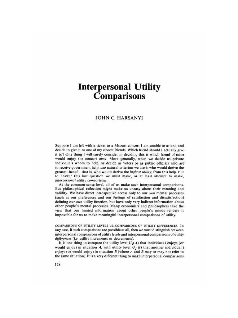 02 - Interpersonal Utility Comparisons | PDF