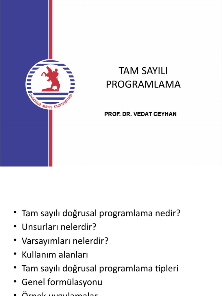 Tam Sayılı Programlama | PDF