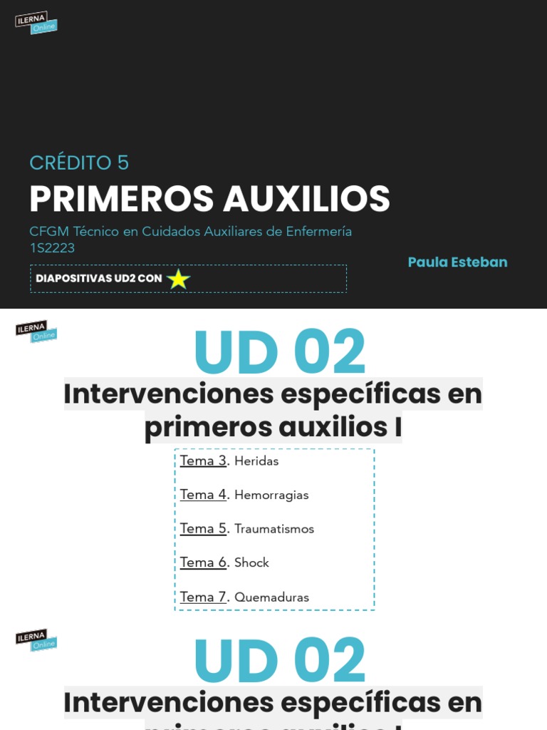Diapositivas UD2 (Temas 3-7) Con | Descargar gratis PDF | Lesión | Primeros auxilios