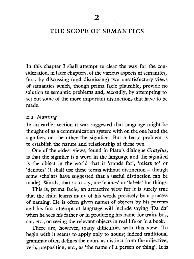 Semantics - Palmer | PDF