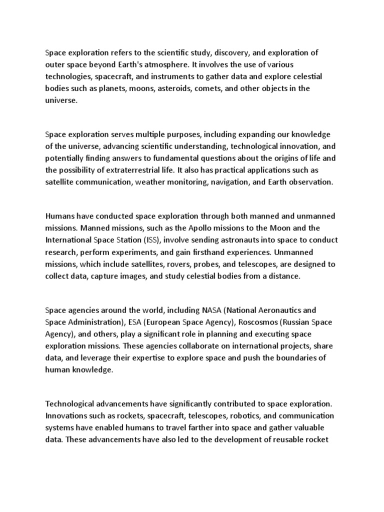 Space Exploration | PDF | Space Exploration | Outer Space