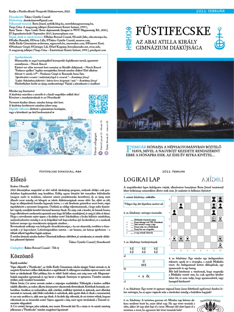 Füstifecske Diákújság 2022 Február | PDF
