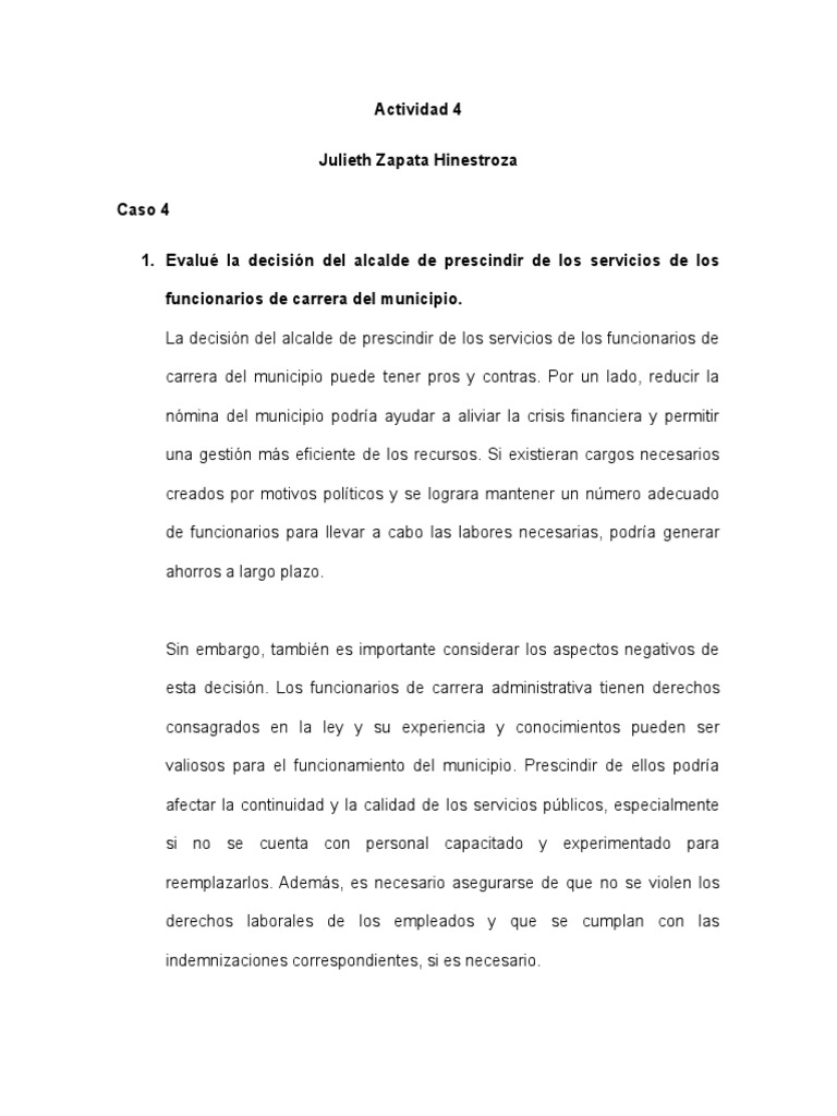Actividad 4 JULIETH | PDF | Liderazgo | Servicios públicos