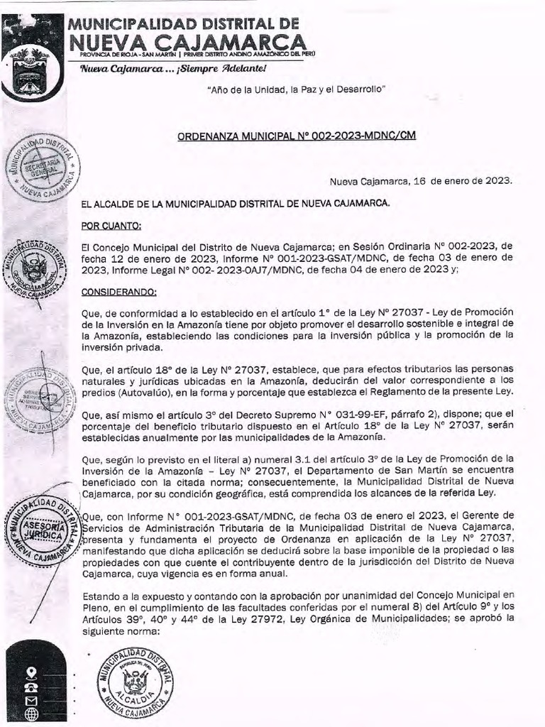 ORDENANZA_MUNICIPAL_002_2023 | PDF