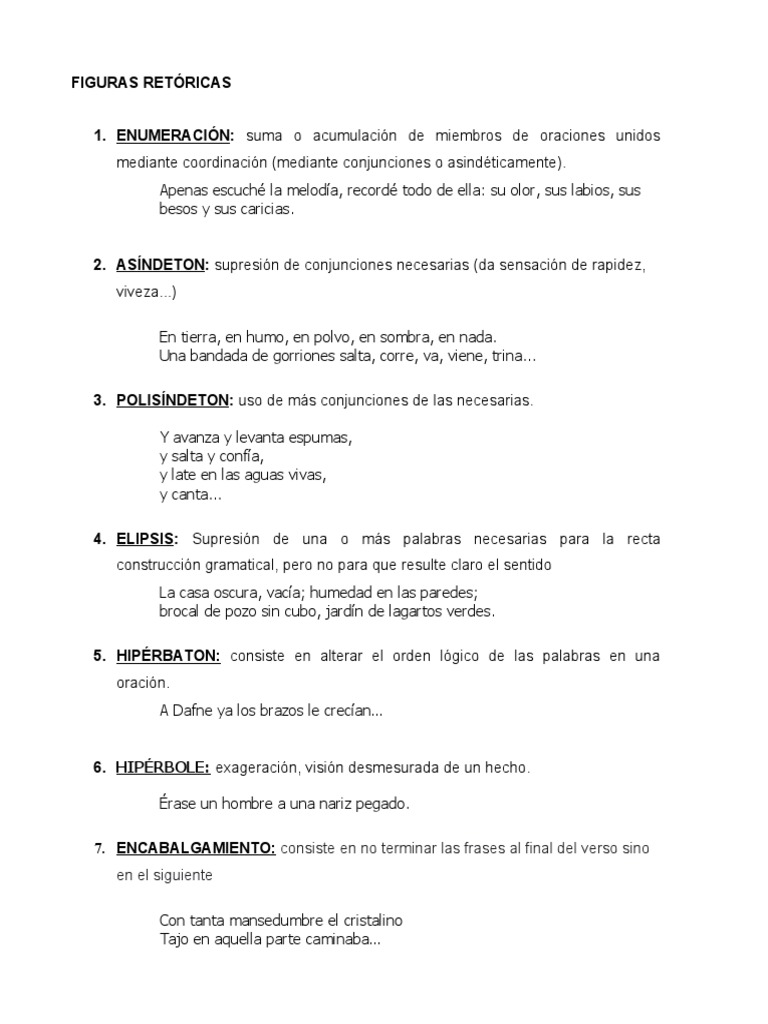 Figuras Retóricas: Definiciones y Ejemplos | PDF | Metáfora | Lingüística