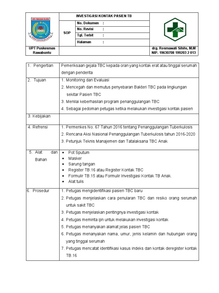 Sop-Investigasi TB | PDF