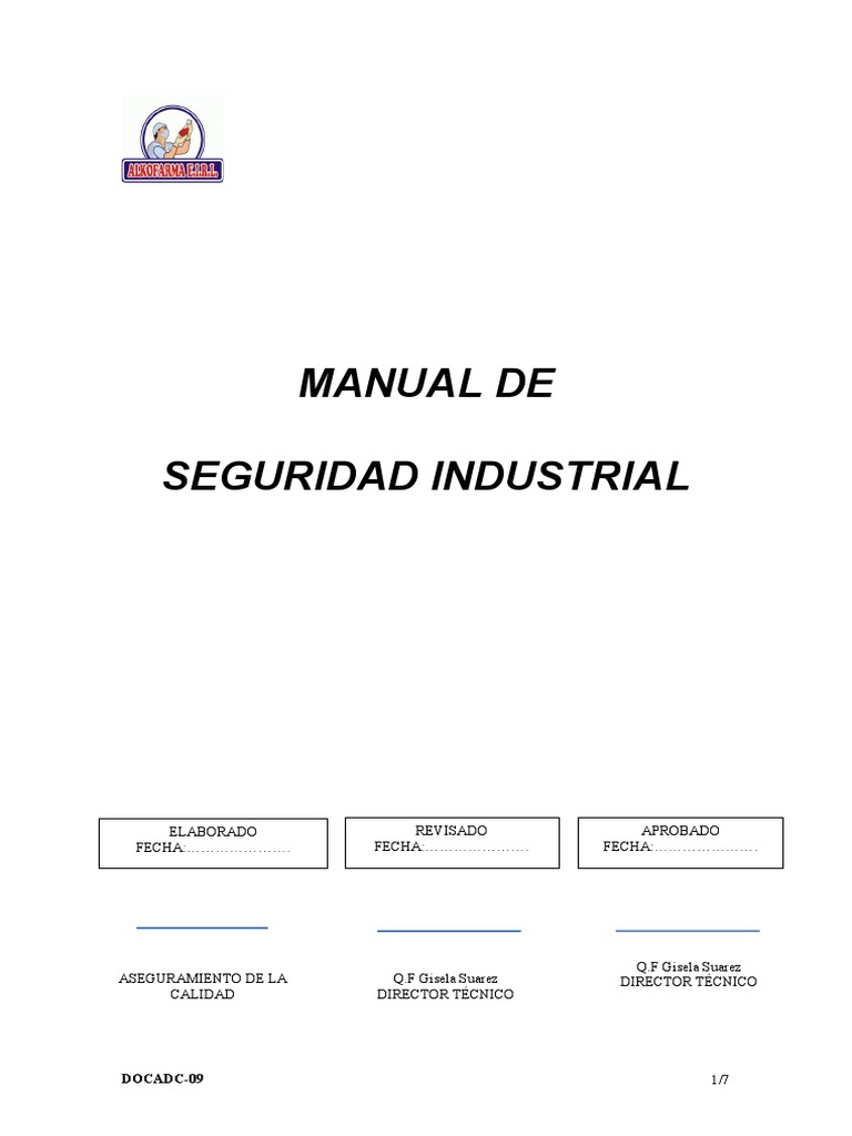 DOCADC-09 Manual de Seguridad Industrial | PDF | Seguridad y salud ... DOCADC-09 Manual de Seguridad Industrial | PDF | Seguridad y salud ...