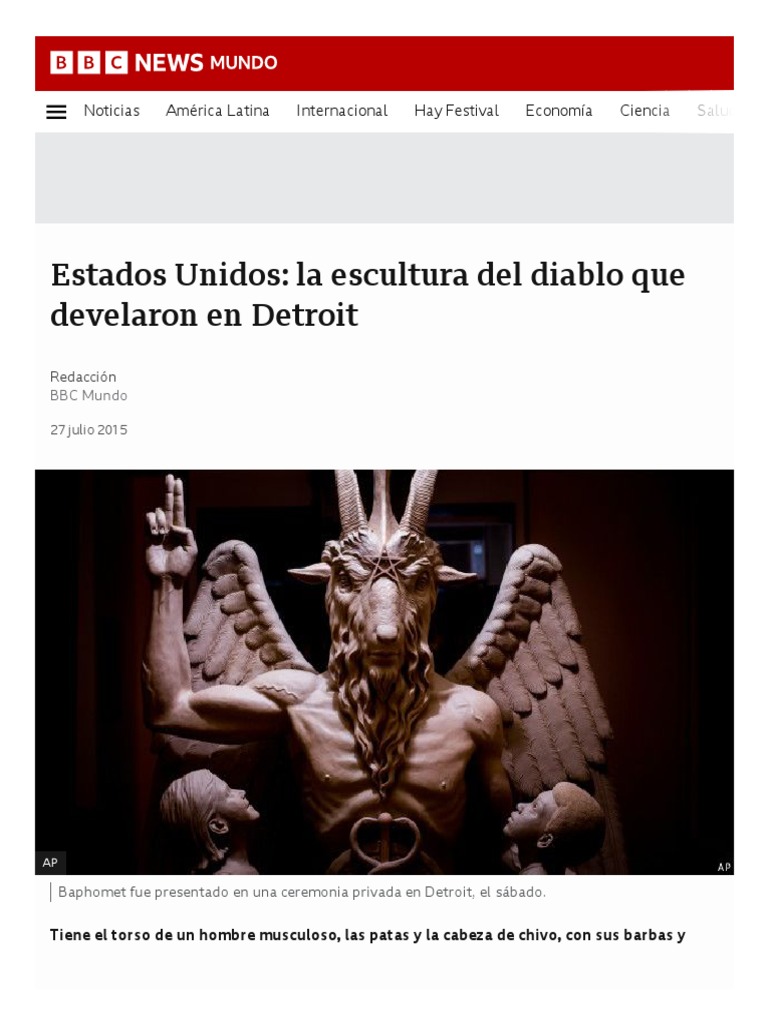 Escultura Del Diablo en Detroit | PDF | satanismo | Satán