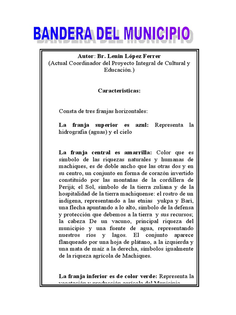 Descripciónbandera de Machiques | PDF | Clásicos