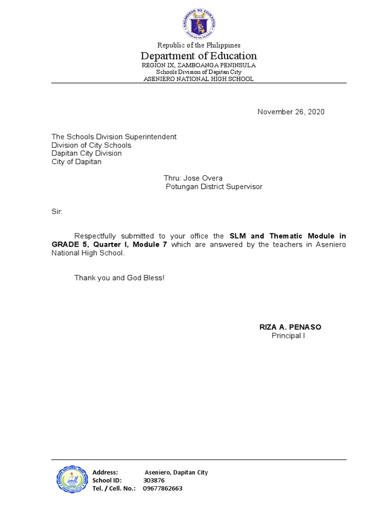 Transmittal 2020 With School Logo | PDF | Public Administration ...