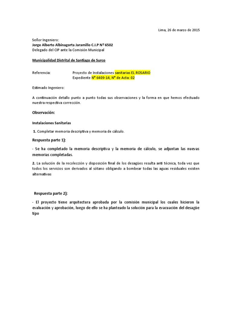 modelo de carta lev iiss maya | PDF