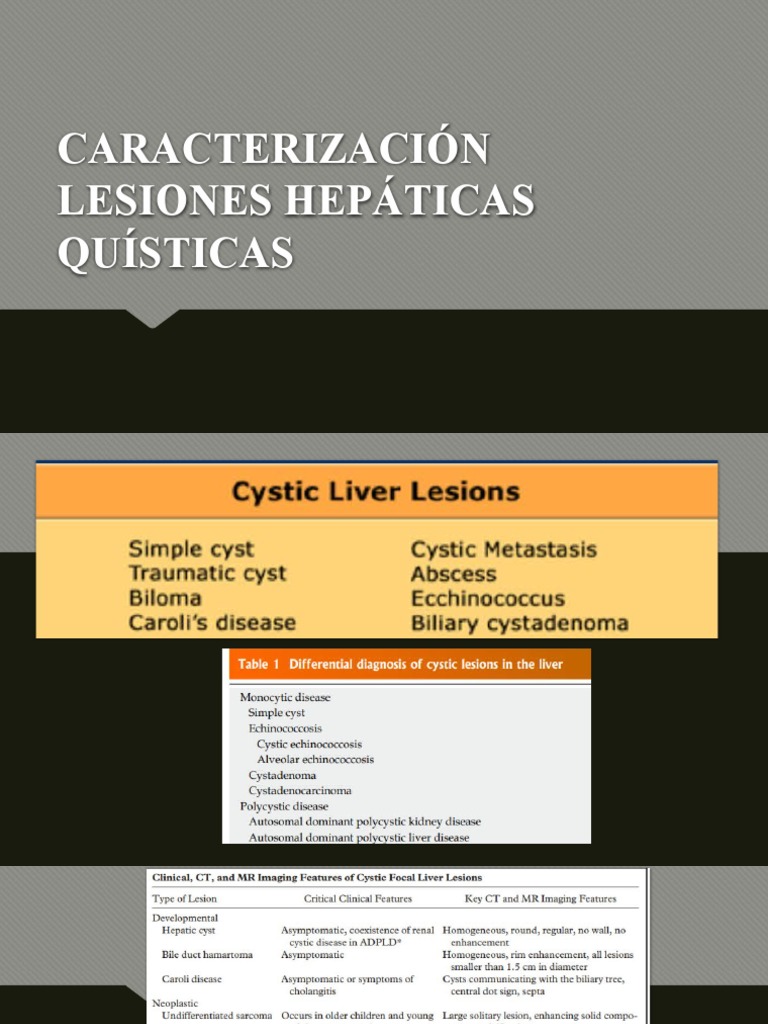 Caracterización Lesiones Hepáticas Quísticas | PDF