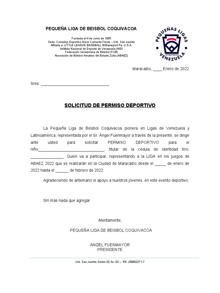 Permiso Deportivo | PDF