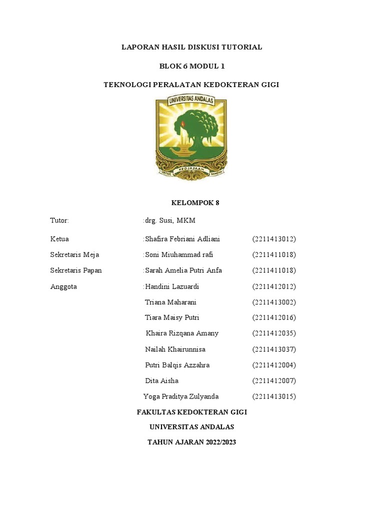 Laporan Tutorial Blok 6 Modul 1 | PDF | Karier & Perkembangan