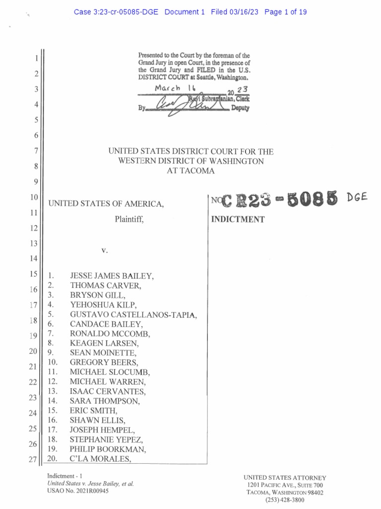 Bailey Et Al Indictment | PDF