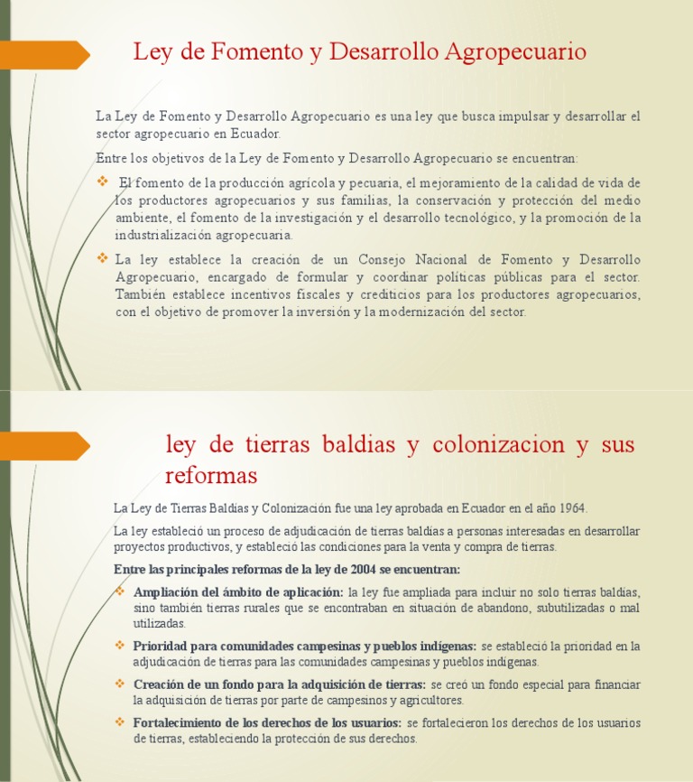Ley de Fomento y Desarrollo Agropecuario | PDF Ley de Fomento y Desarrollo Agropecuario | PDF