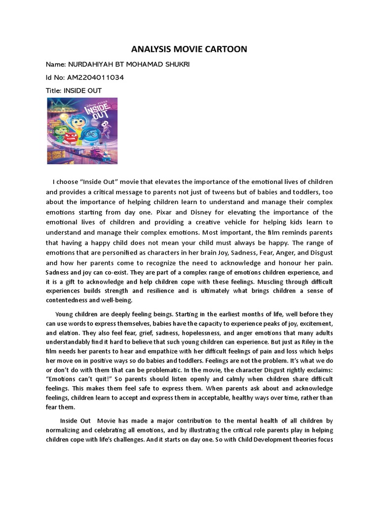 Analysis Movie Inside Out | PDF | Child Development | Emotions