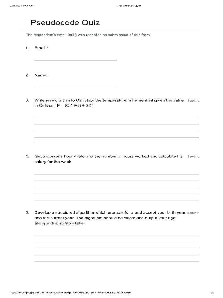 Pseudocode Pdf