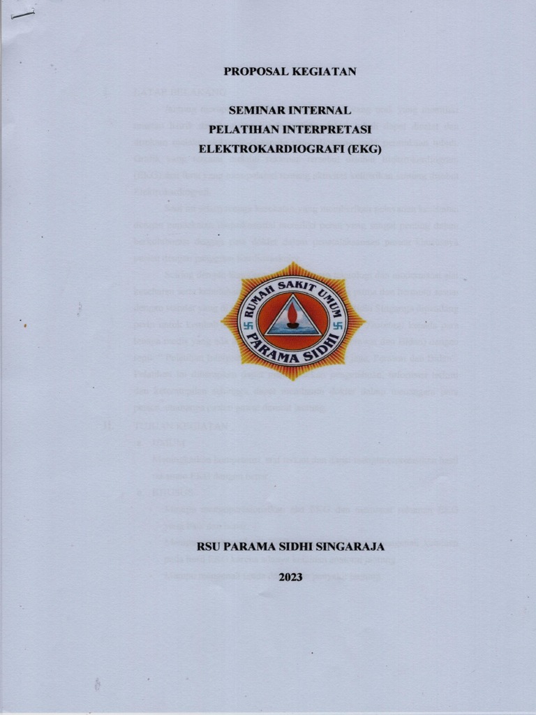 004 - PS Pelatihan EKG - Proposal | PDF