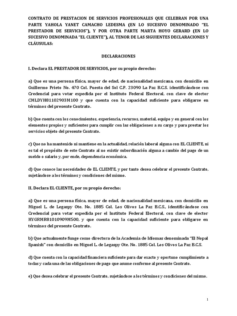 Contrato de Yanet | PDF | Derecho