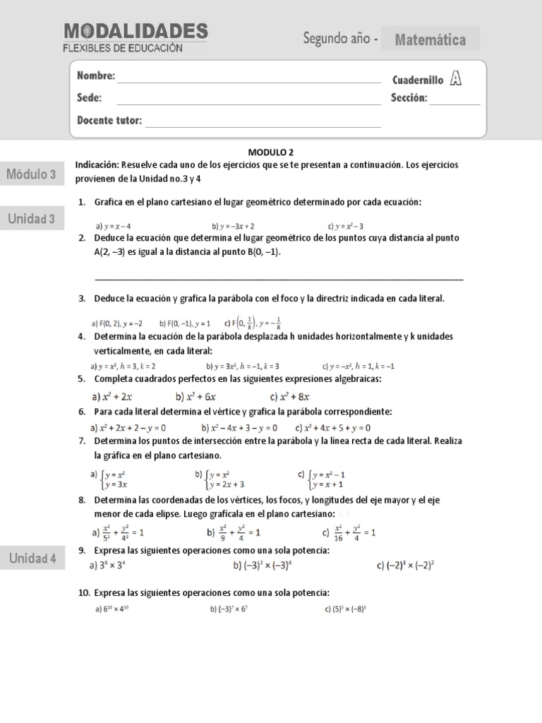 Cuadernillo de Matematica 2BTO MODULO 2 | PDF