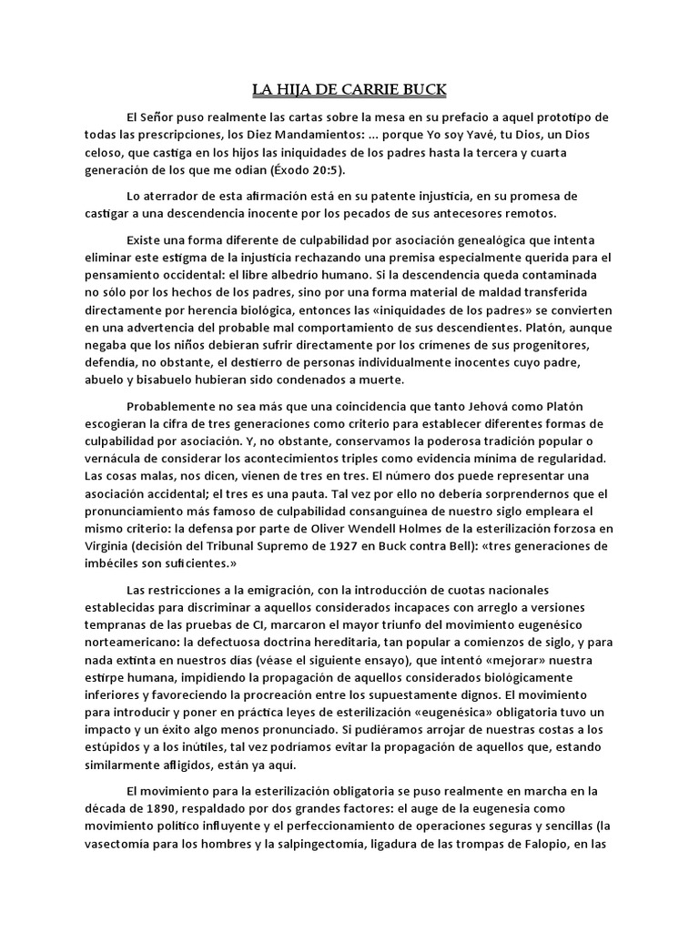 La Hija de Carrie Buck | PDF