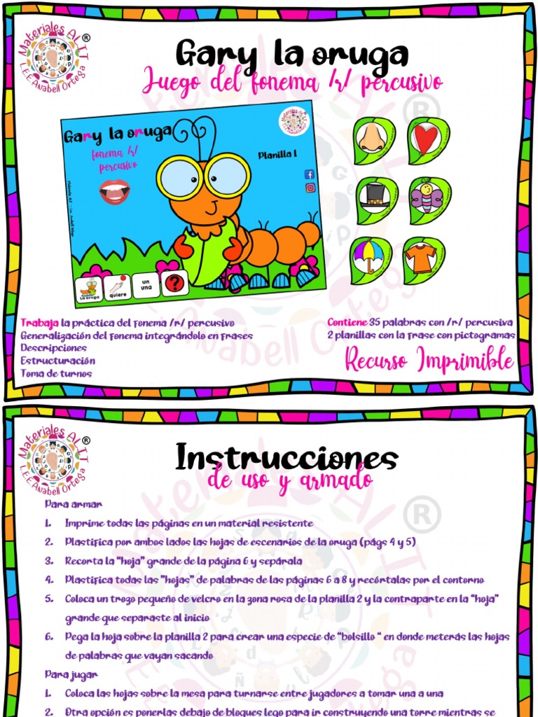 Gary La Oruga, Juego Con R Percusiva | PDF