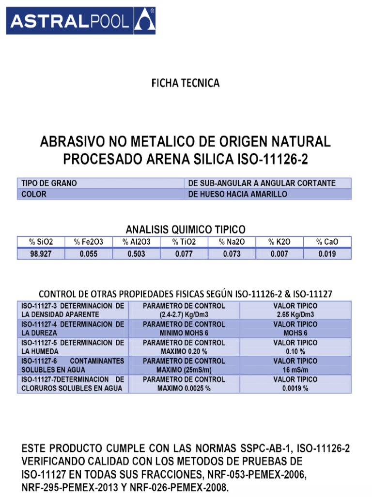 Ficha Tecnica Arena | PDF