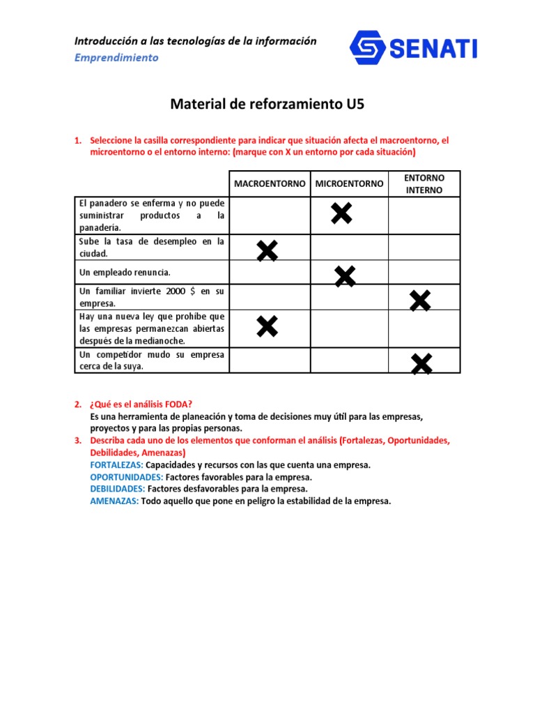 Material de Reforzamiento U5 | PDF