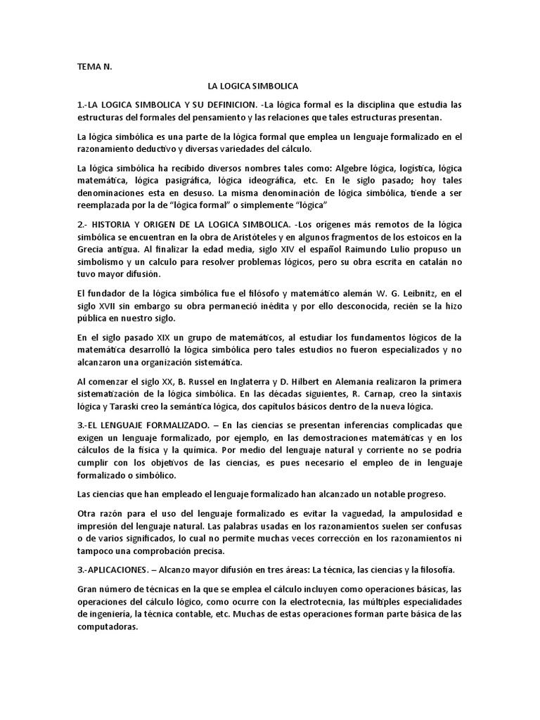 Logica Simbolica | PDF | Lógica matemática | Lógica