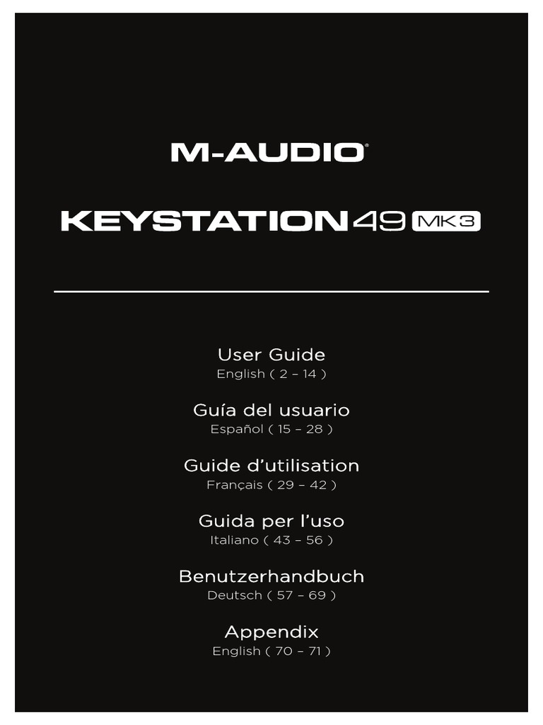 M-AUDIO Keystation 49 MK3 - User Guide - V1.6 | PDF | Computer Keyboard | Computing