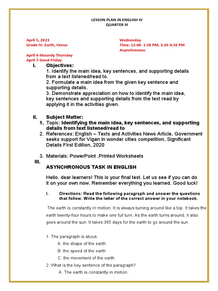 q3-Lp in Eng4-April 5 - Week 8 | PDF | Cognition | Communication