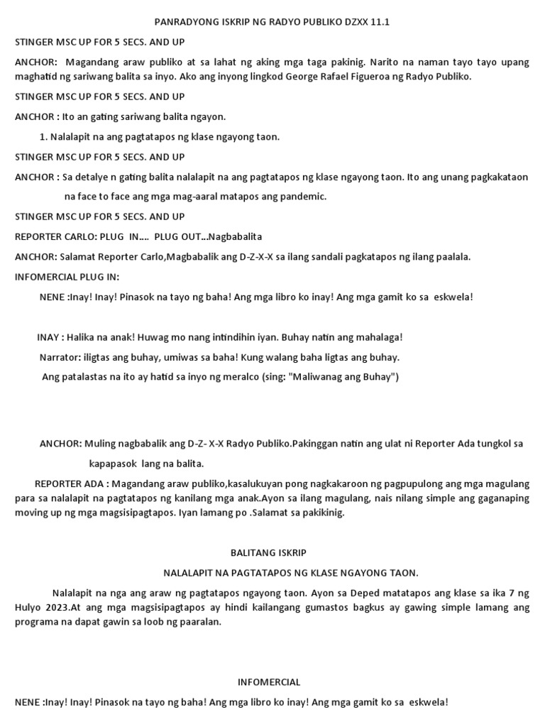 Panradyong Iskrip NG Radyo Publiko | PDF
