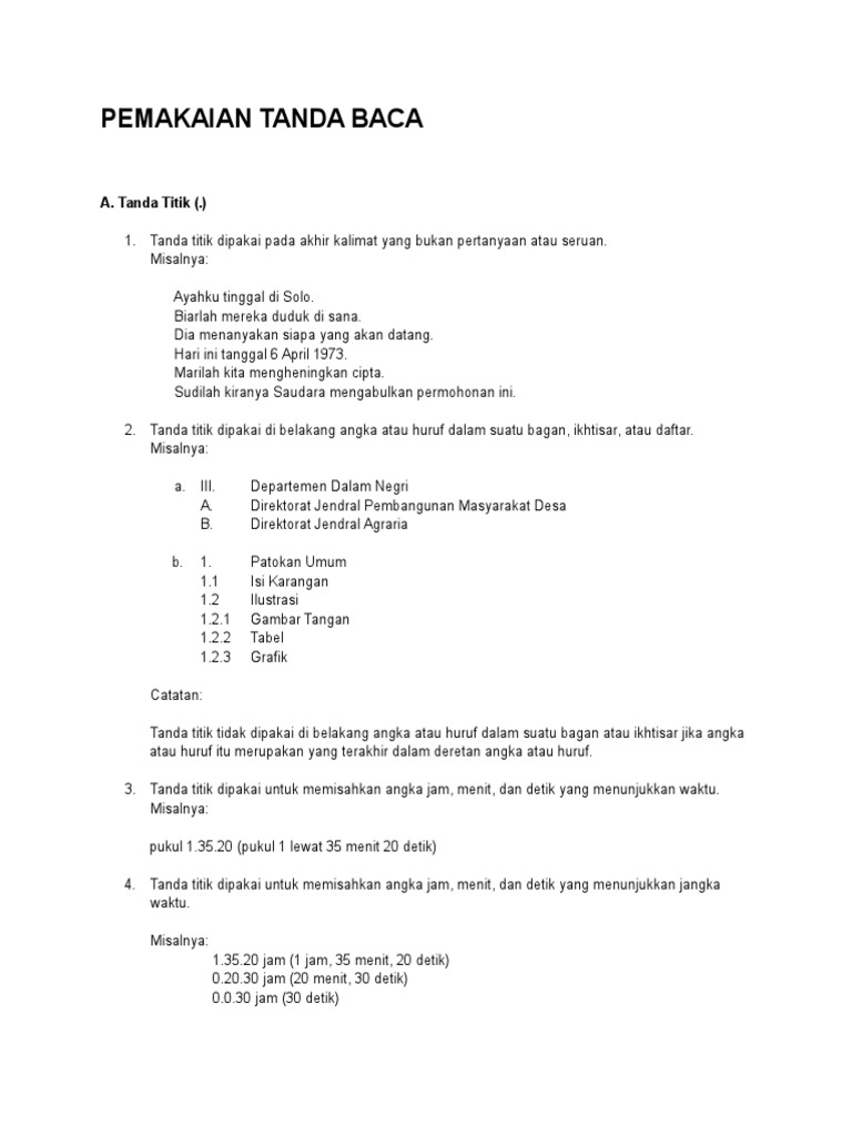 EYD Pemakaian Tanda Baca | PDF