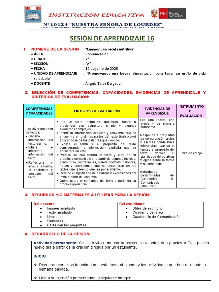 Sesión 16 - Comu | PDF | Evaluación | Aprendizaje