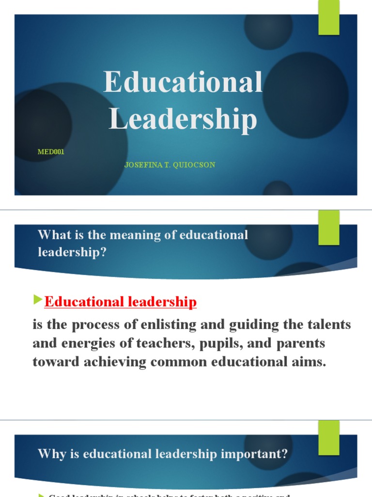Educational Leadership | PDF | Leadership | Transformational Leadership