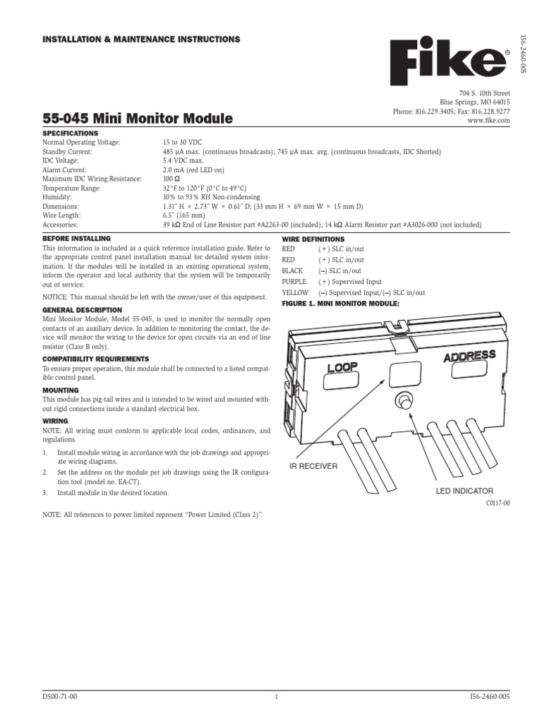 55-045 Mini Monitor Module | PDF