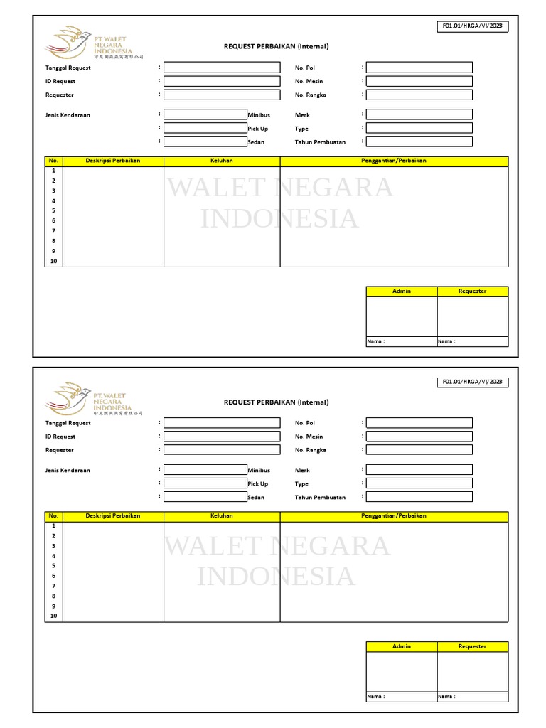 form service kendaraan | PDF