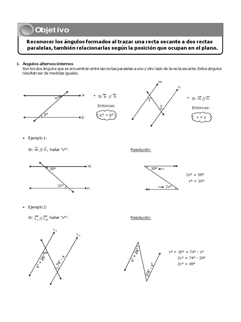 Matematica Angulos | Descargar gratis PDF | Ángulo | Geometría Elemental