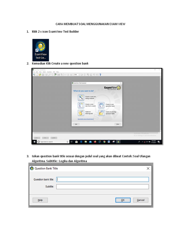 Cara Membuat Soal Menggunakan Exam View | PDF