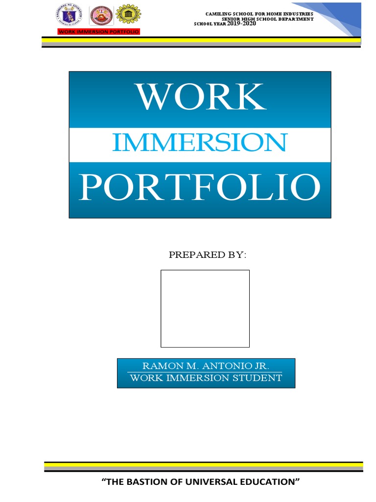 Camiling School Work Immersion Portfolio | PDF | Social Science