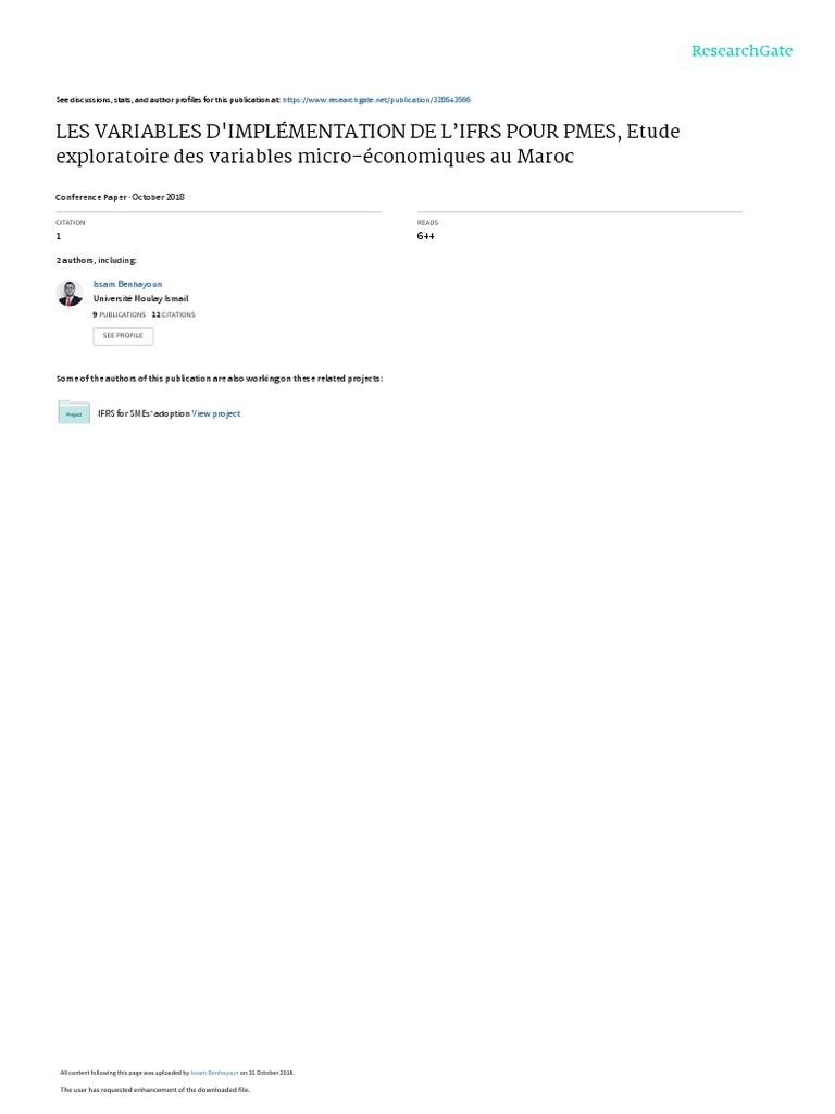 11 Les Variables D'implémentation de L'ifrs Pour Pme | PDF | Normes internationales d ...