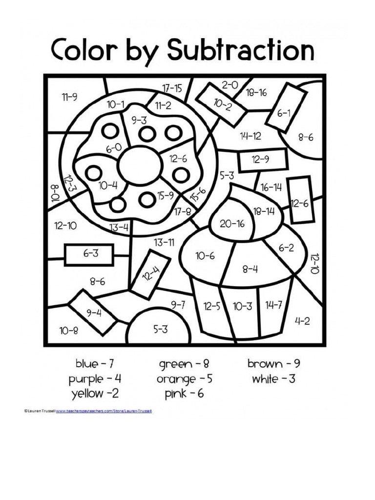 Subtraction Color by Number | PDF