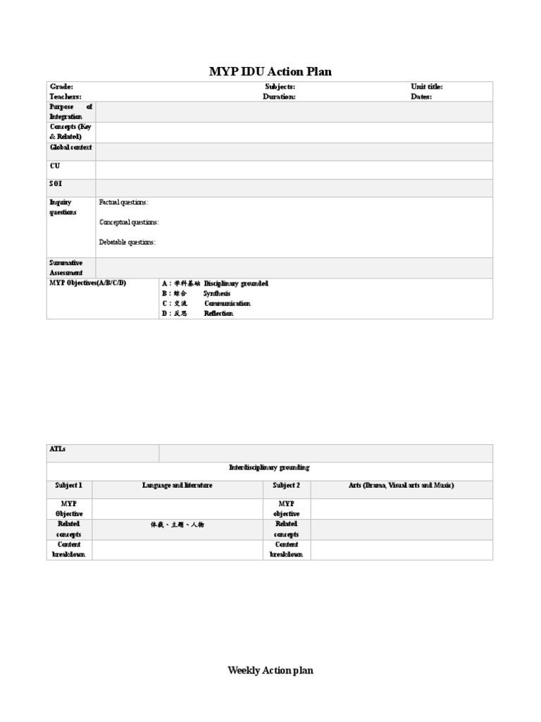 IDU Action Plan Template | PDF | Behavior Modification | Linguistics