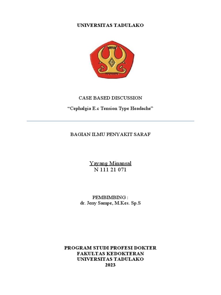 Cephalgia Tipe Ketegangan pada Pasien | PDF