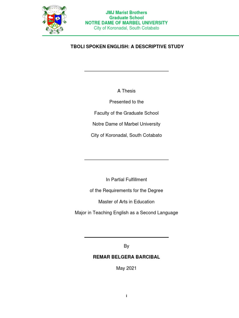 Sample Thesis Chapter 1 To 5 | PDF