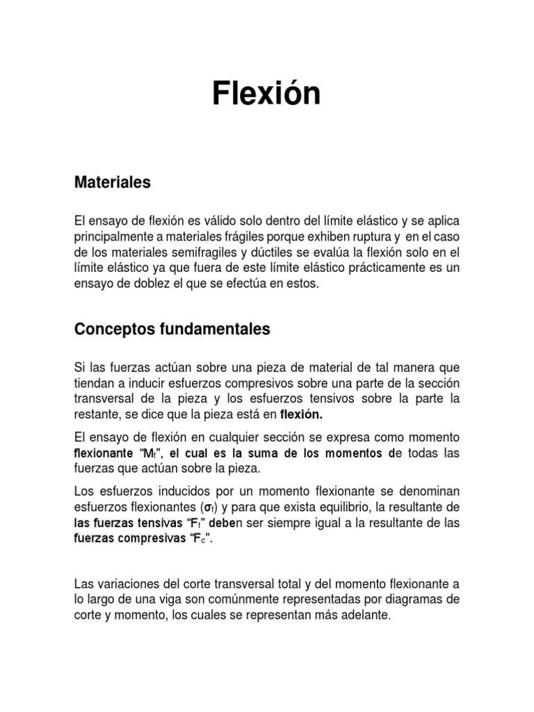 Tema - Flexion | PDF | Viga (Estructura) | Doblar