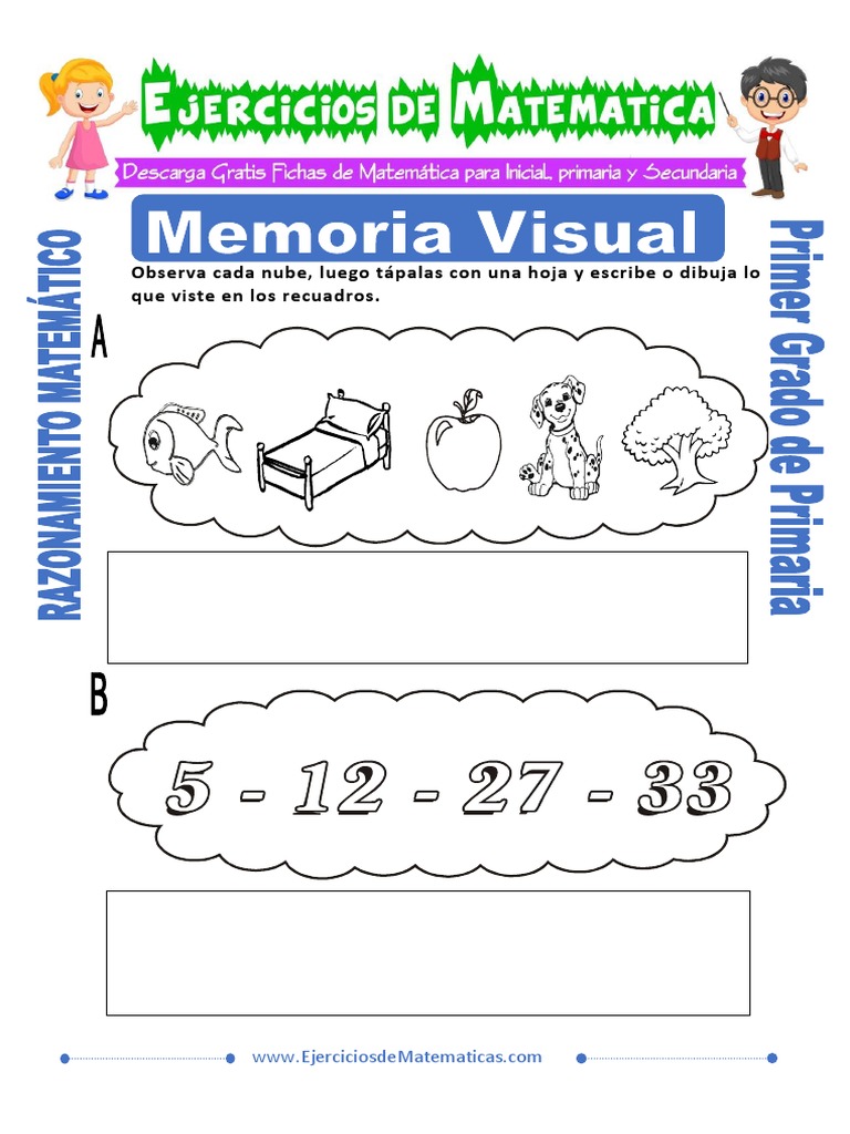 Ficha Memoria Visual Raz. Matematico Primer Grado | PDF